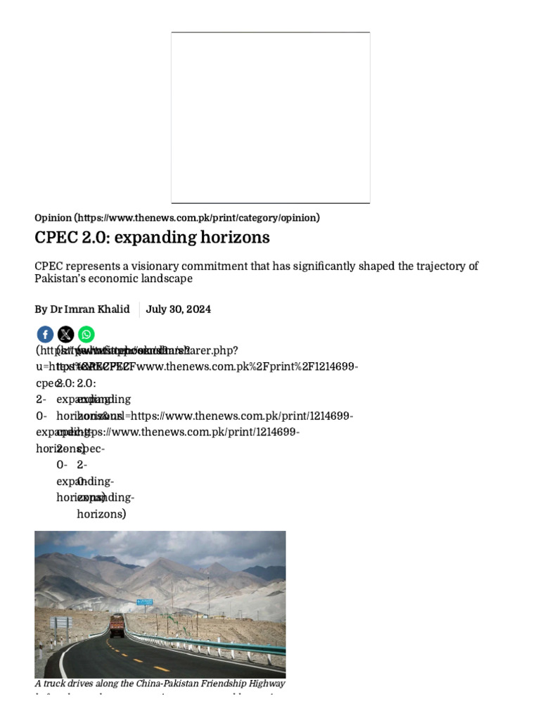 CPEC 2.0 - Expanding Horizons | PDF | Pakistan | Economies