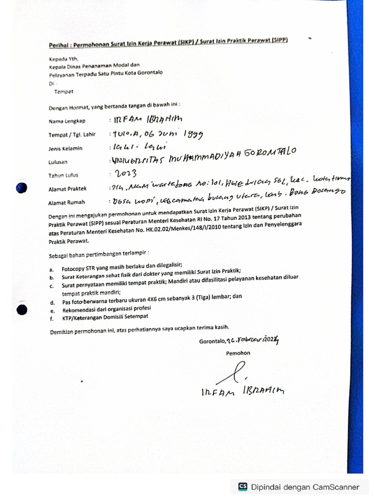 Permohonan Irfan Ibrahim | PDF