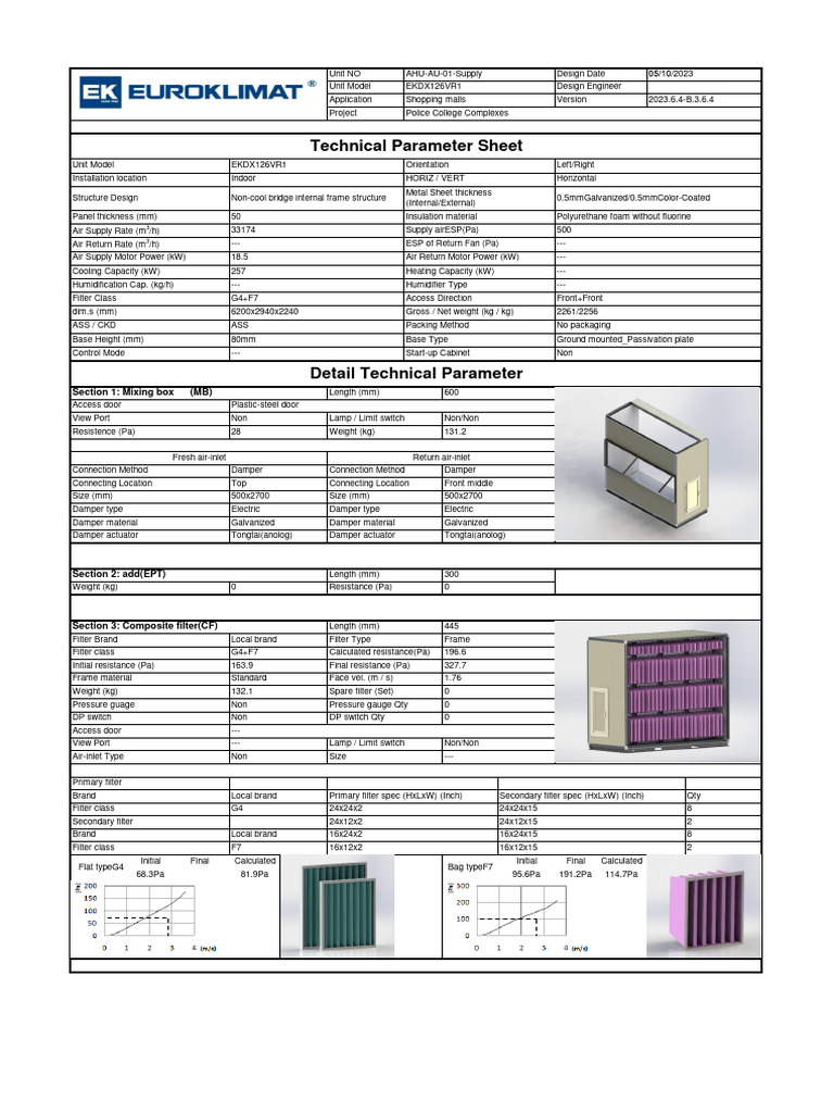 AHU & FAHU TDS With HRW & DX-Cooling Coil | PDF | Physical Quantities ...