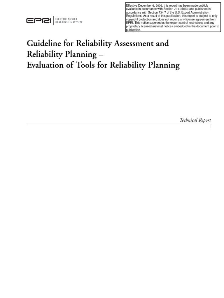 Guideline For Reliability Assessment and Reliability Planning ... Guideline For Reliability Assessment and Reliability Planning ...