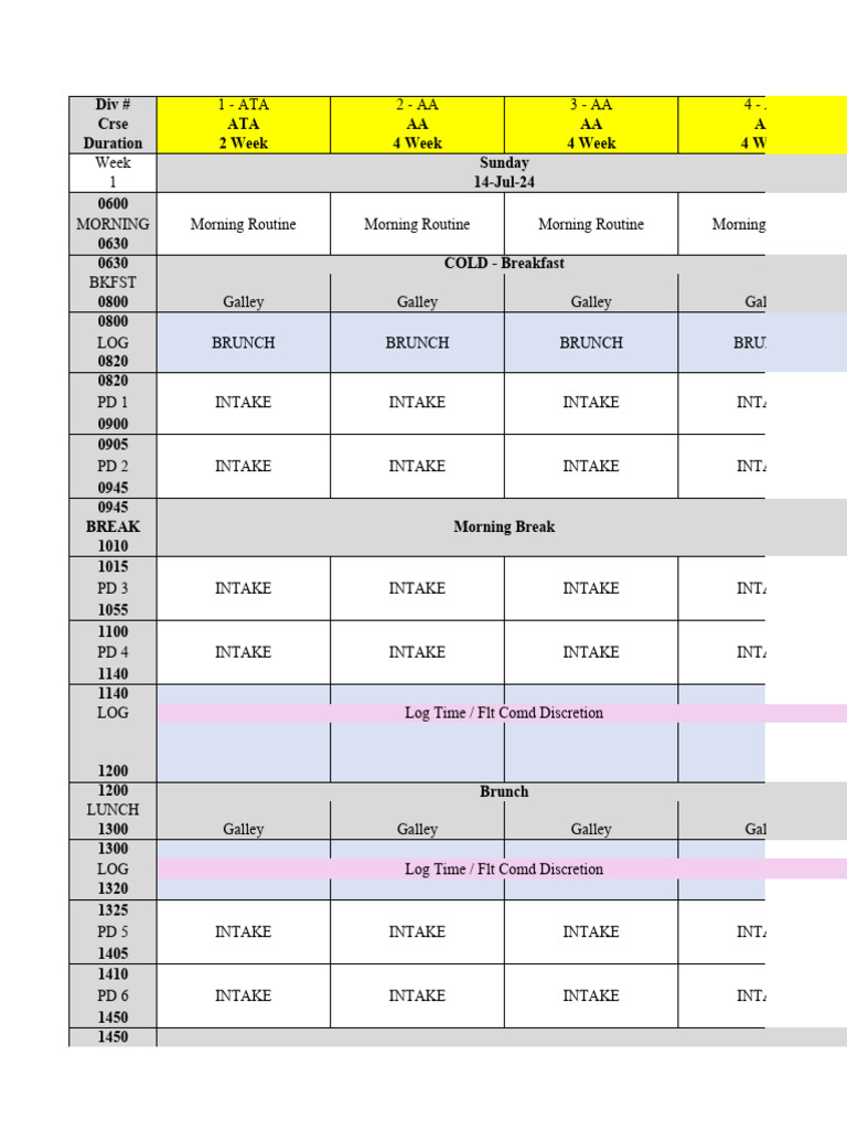 Weekly Training Schedule Overview | PDF | Visual Flight Rules | Weather ...