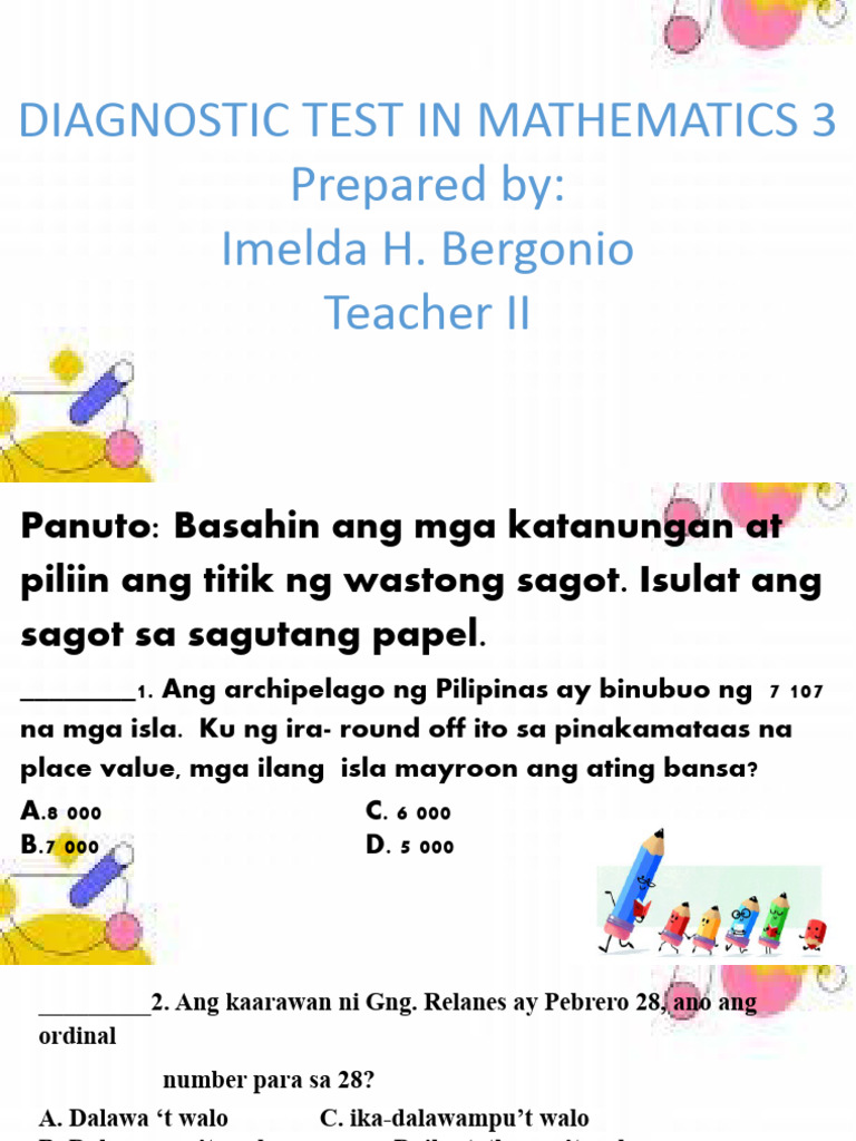 MATH Diagnostic Test | PDF