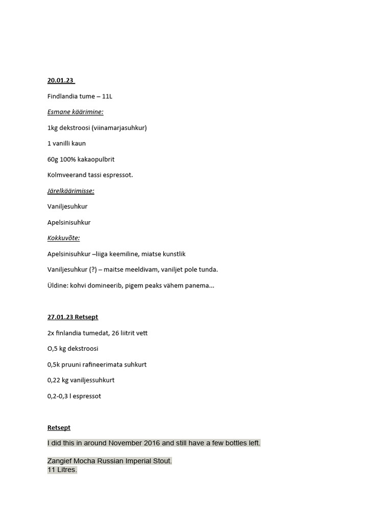 Tehtud Retseptid | PDF