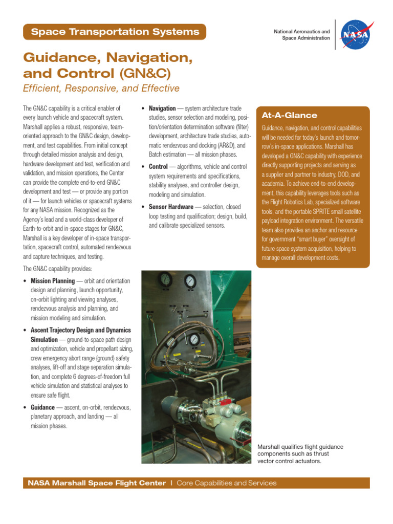 Guidance, Navigation, and Control (GN&C) : Efficient, Responsive, and Effective | PDF | Space ...