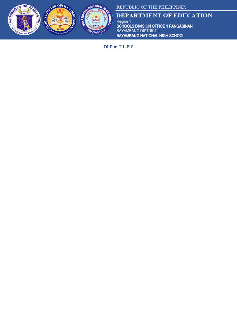 DLP TLE Week 4 | PDF | Learning | Curriculum