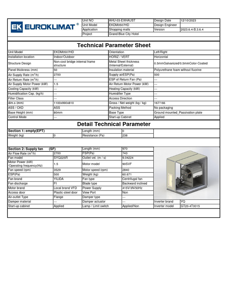 FAHU TDS With Heat Plate Exchanger | PDF | Pipe (Fluid Conveyance) | Building Insulation