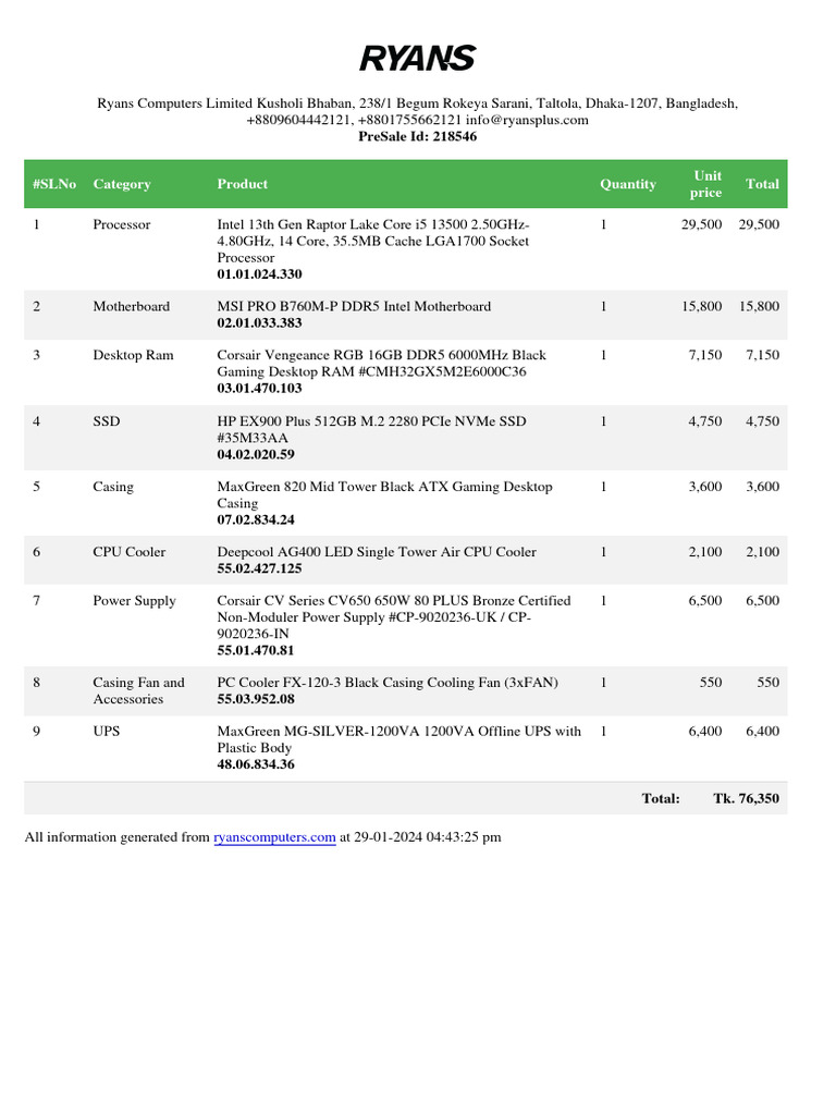 Final PC Config | PDF | Microcomputers | X86 Architecture