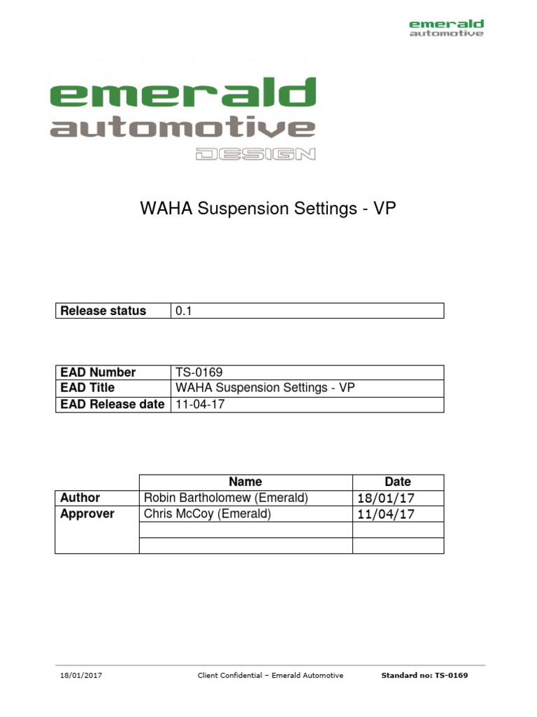 TS169-01 - WAHA Geometry Set-Up Specification APPROVED 1 | PDF ...