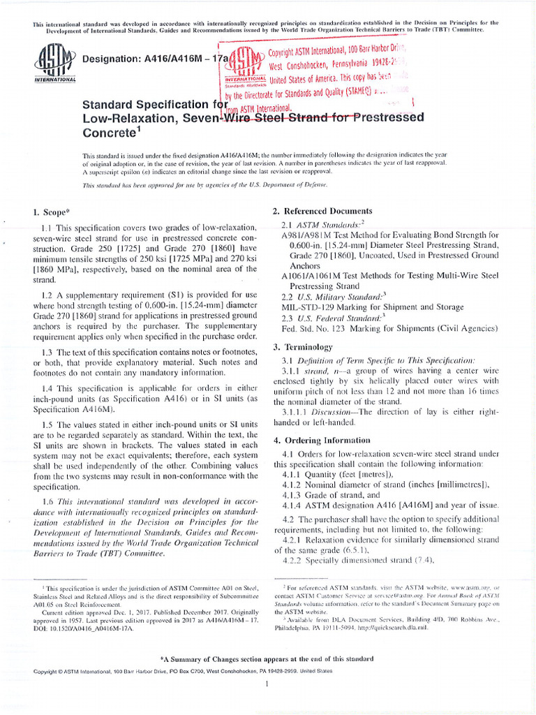 Astm A416 17 | PDF