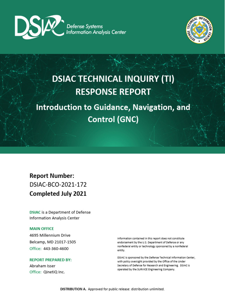AD1182620 | PDF | Inertial Navigation System | Guidance System