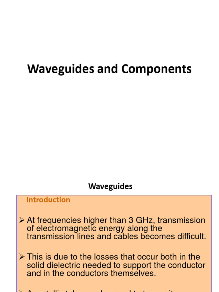 Past - Waveguides and Components (SakarSir) | PDF | Waveguide | Waves