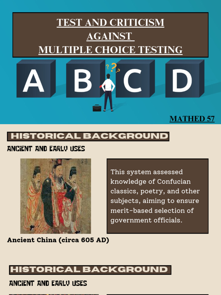 Group 8 Test and Criticism Against MCT | PDF | Educational Assessment ...