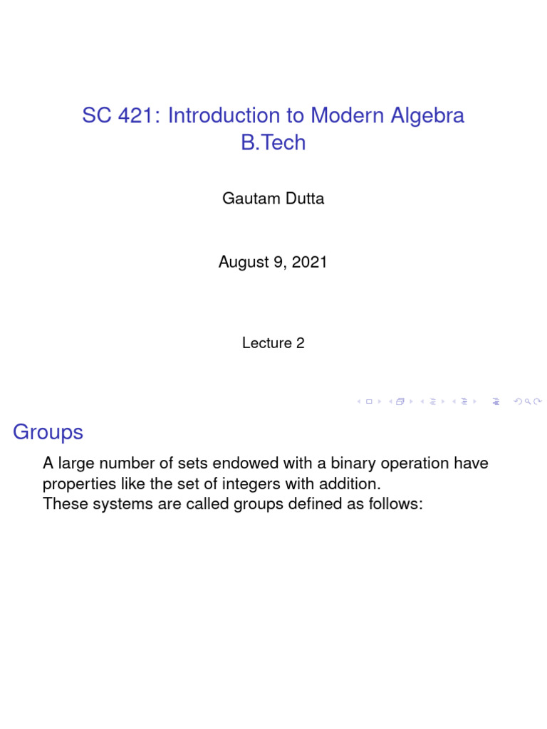 Lect2 Groups Recap | PDF | Group (Mathematics) | Permutation