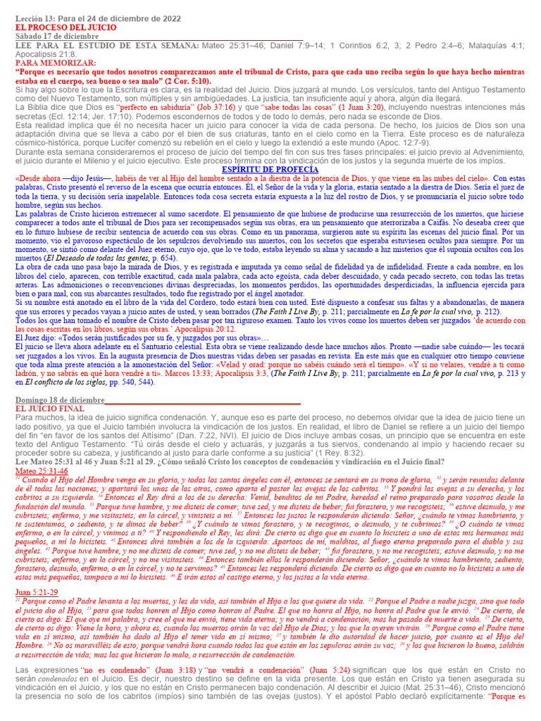 Lección 13-El Proceso Del Juicio | PDF | Pecado | Cristo (título)