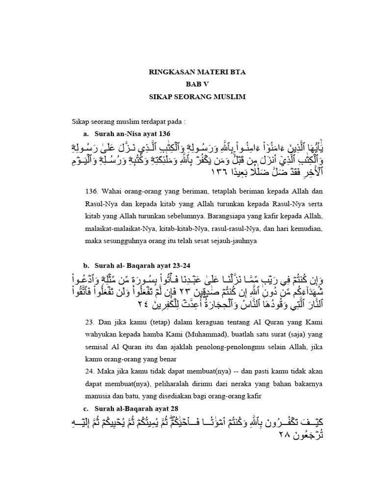 Ringkasan Materi Bta Kelas 11 Fix | PDF