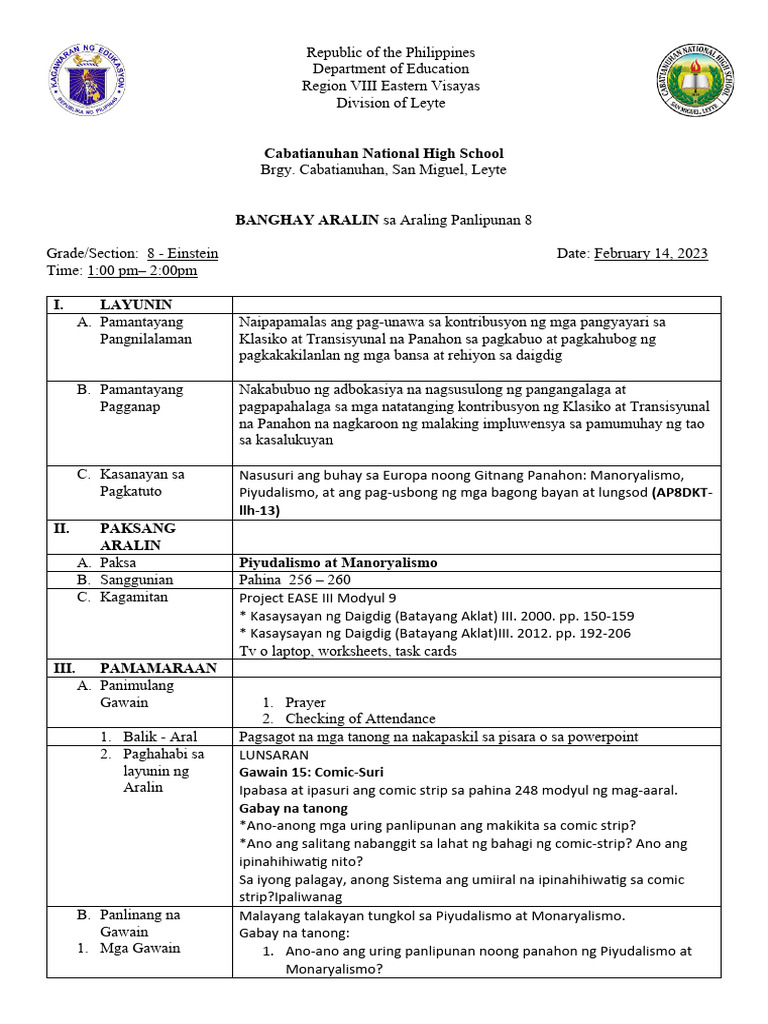 AP8Q3 - Pyudalismo at Manoryalismo | PDF