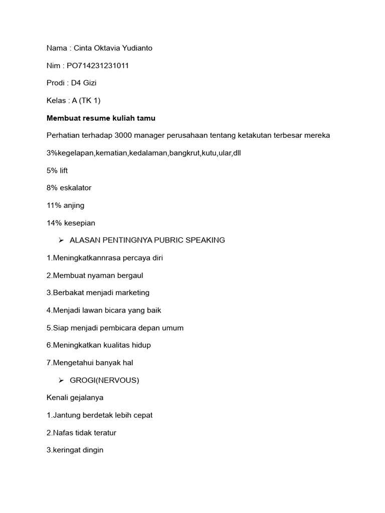Resume Kuliah Tamu | PDF