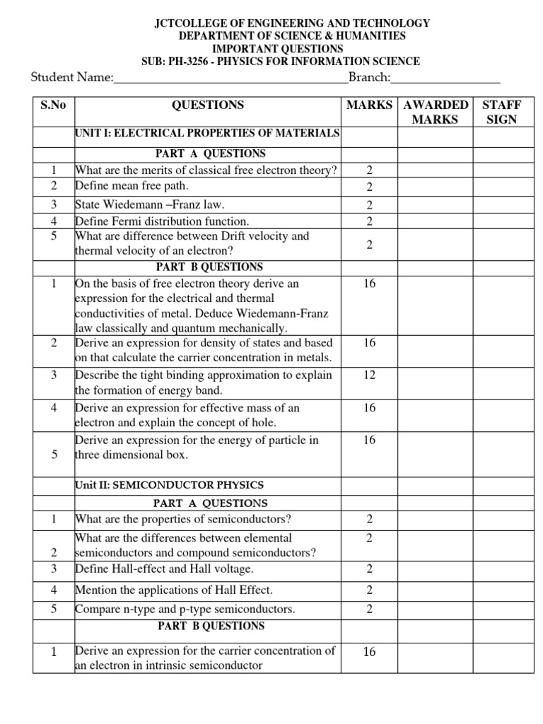 CSE Question Format | PDF | Semiconductors | Electron