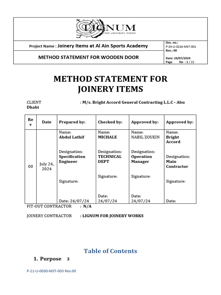 Method Statement | PDF | Personal Protective Equipment | Safety