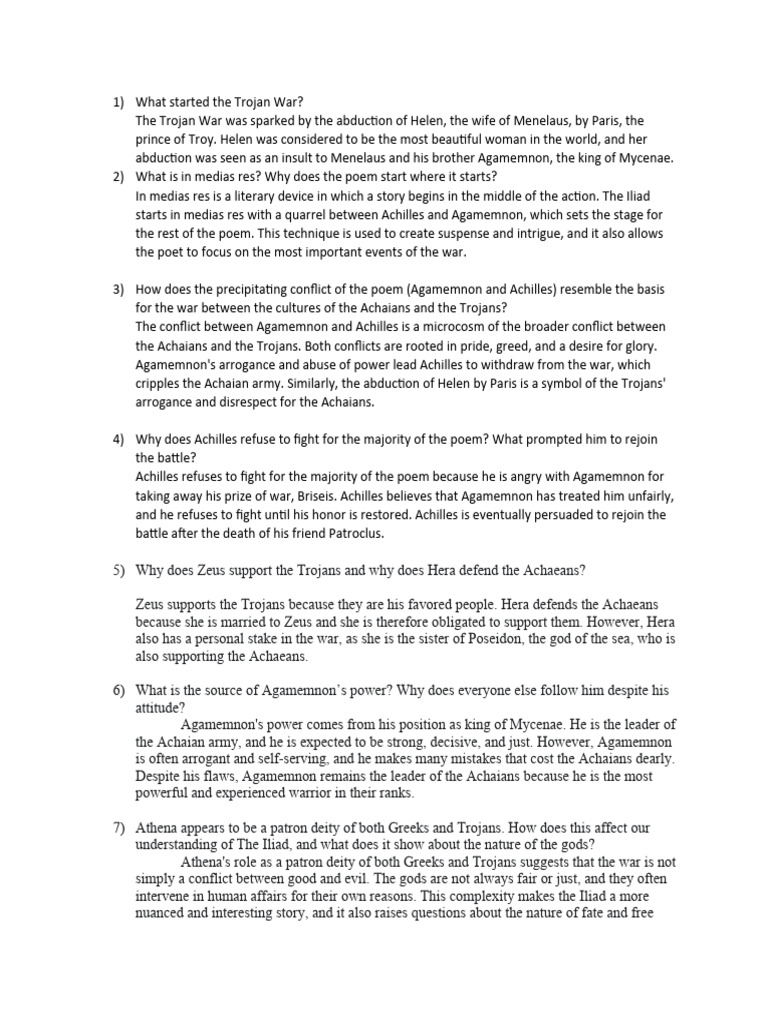 What Started The Trojan War | PDF | Iliad | Agamemnon