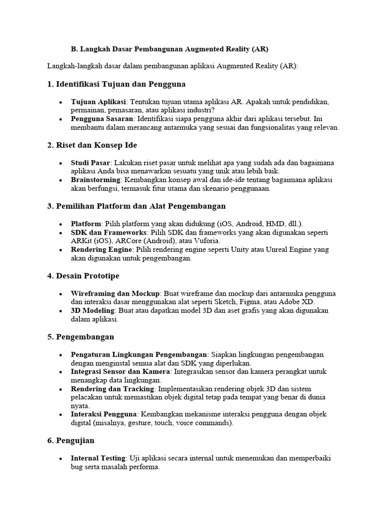 Langkah Dasar Pembangunan Augmented Reality (AR) | PDF