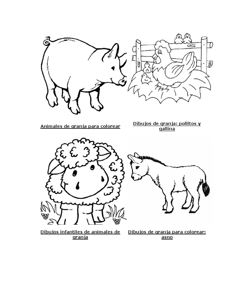 Dibujos De Animales De La Granja Para Colorear