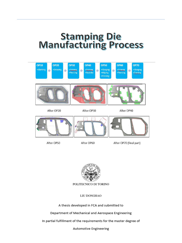 Stamping Die Manufacturing Process Overview | PDF | Sheet Metal ...