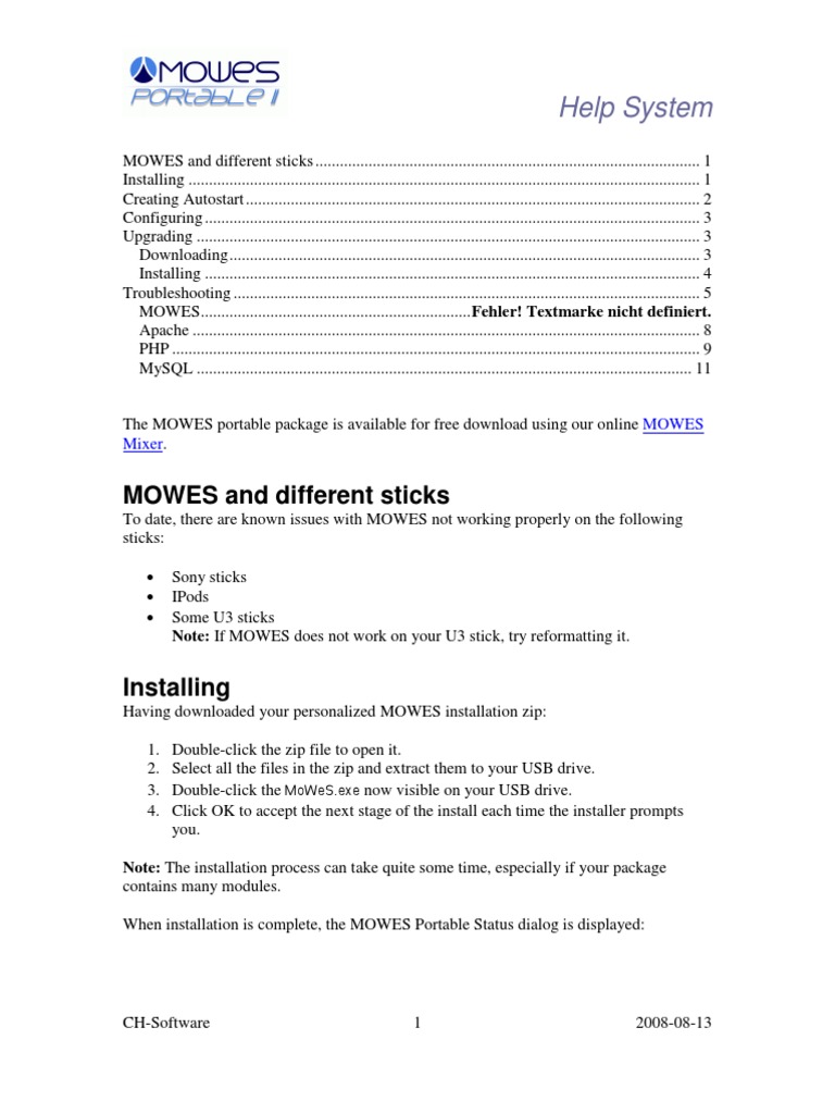 MoWeS Portable Help | PDF | Computer File | Port (Computer Networking)
