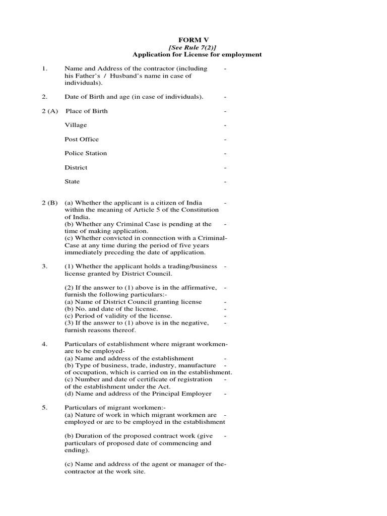 Form V | PDF | Government | Common Law