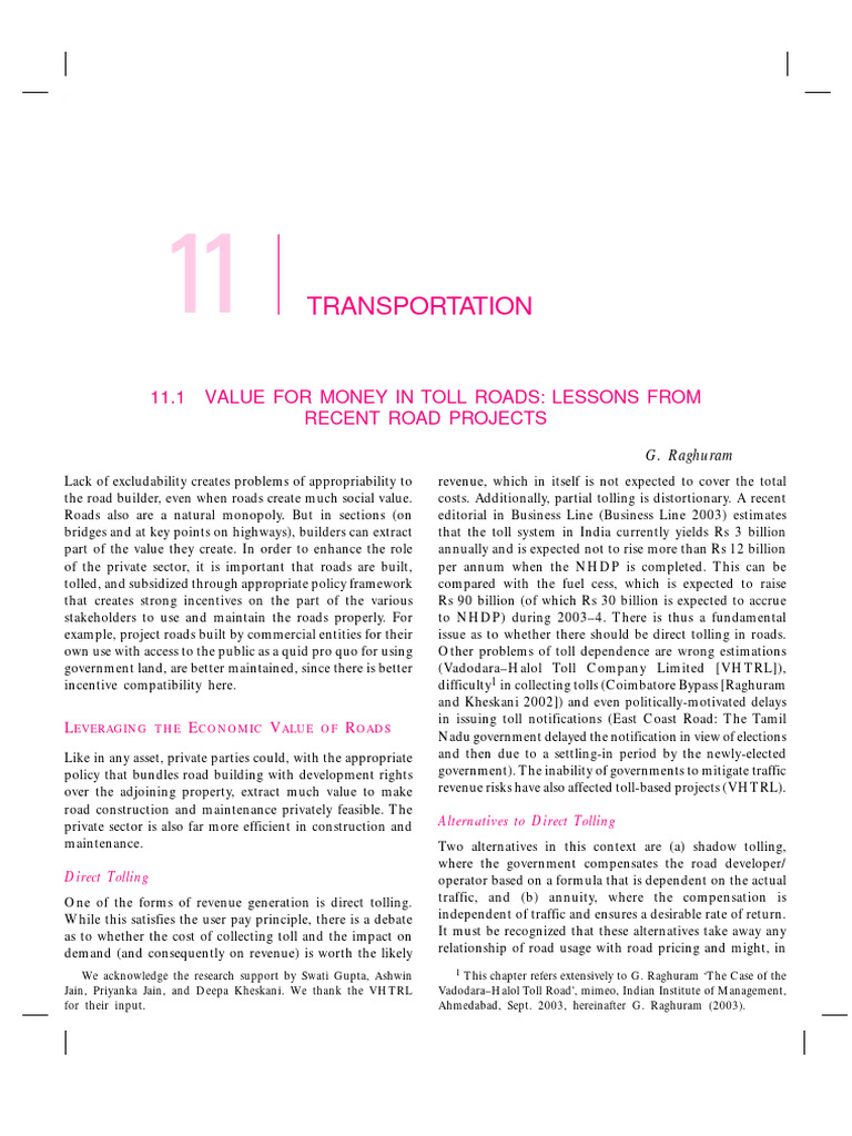 Chapter 11 | PDF | Toll Road | Road