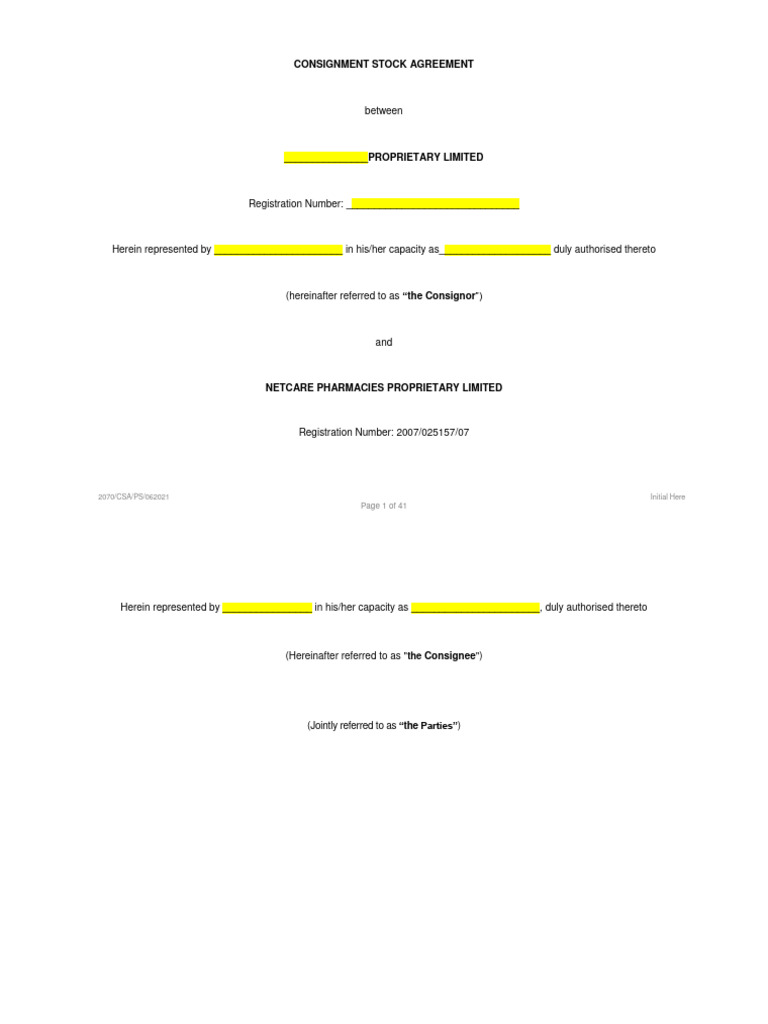 Consignment Stock Agreement Overview | PDF | Indemnity | Legal Liability