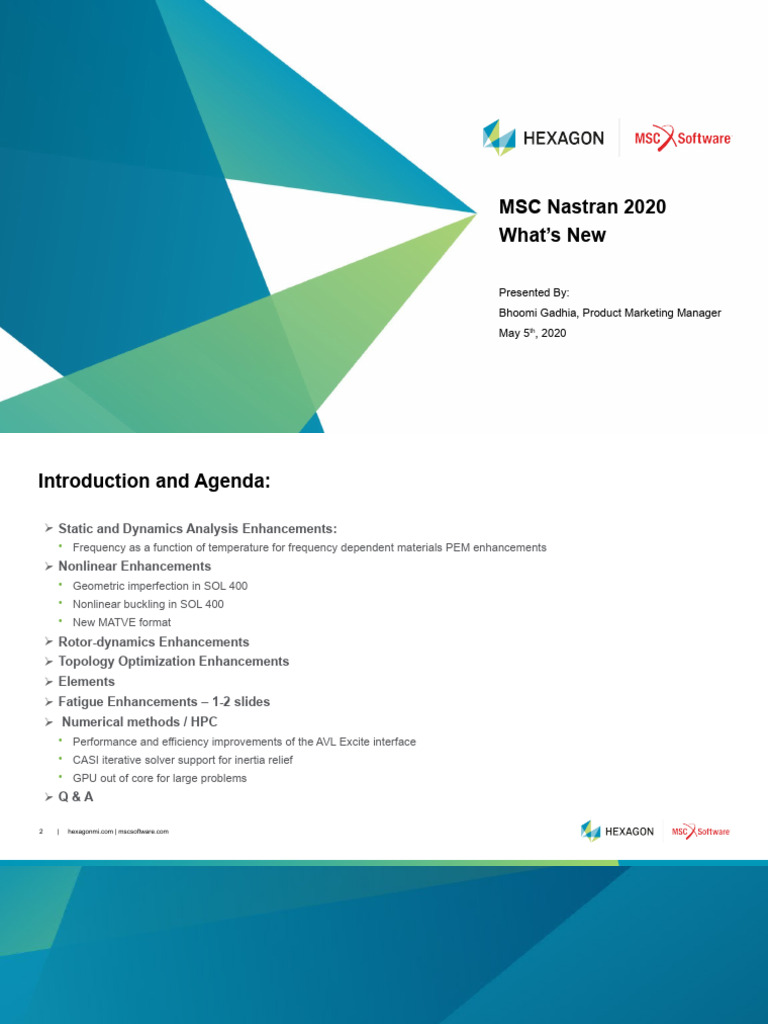 MSC Nastran 2020 Enhancements Overview | PDF | Buckling | Eigenvalues ...