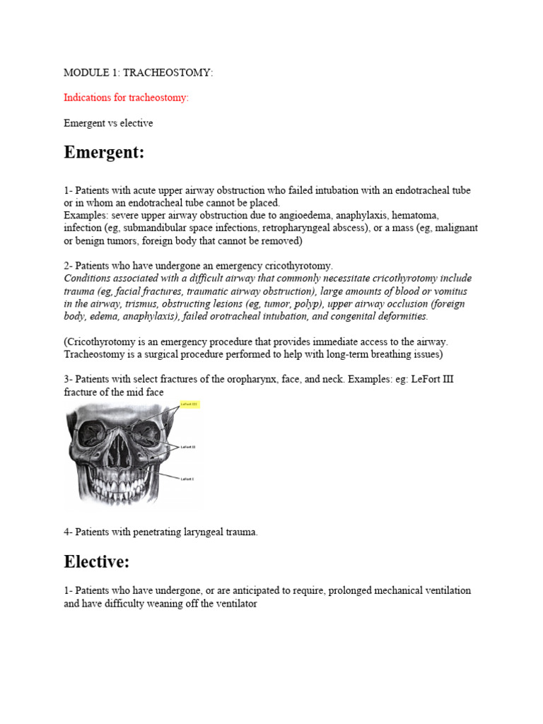 Tracheostomy Indications and Benefits | PDF | Medical Specialties ...