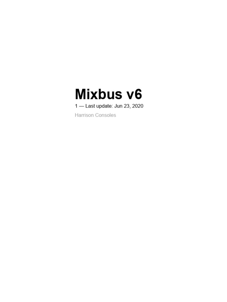 Mixbus v6 User Manual Guide | PDF | Computer Engineering | Sound Technology