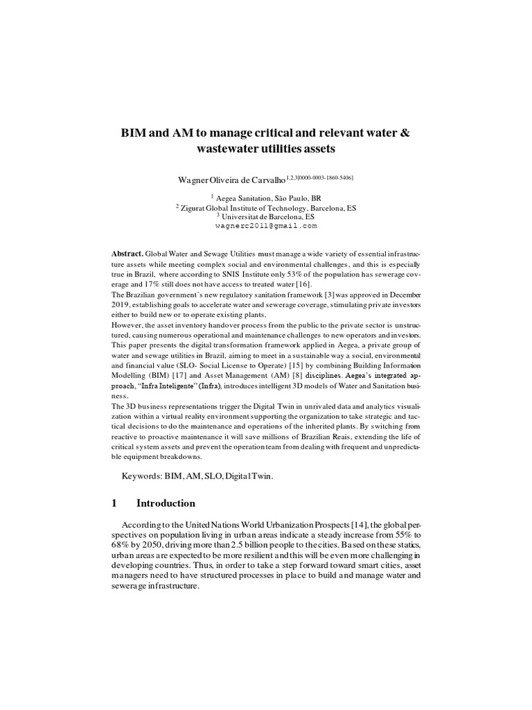 AEGEA - BIM and AM To Manage Critical and Relevant Water Wastewater ...