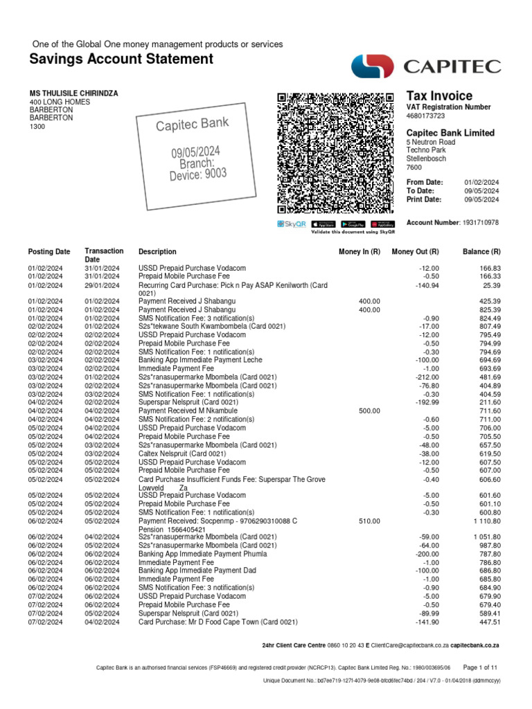 account_statement_1-Feb-2024_to_9-May-2024 | PDF | Stored Value Card | Payments