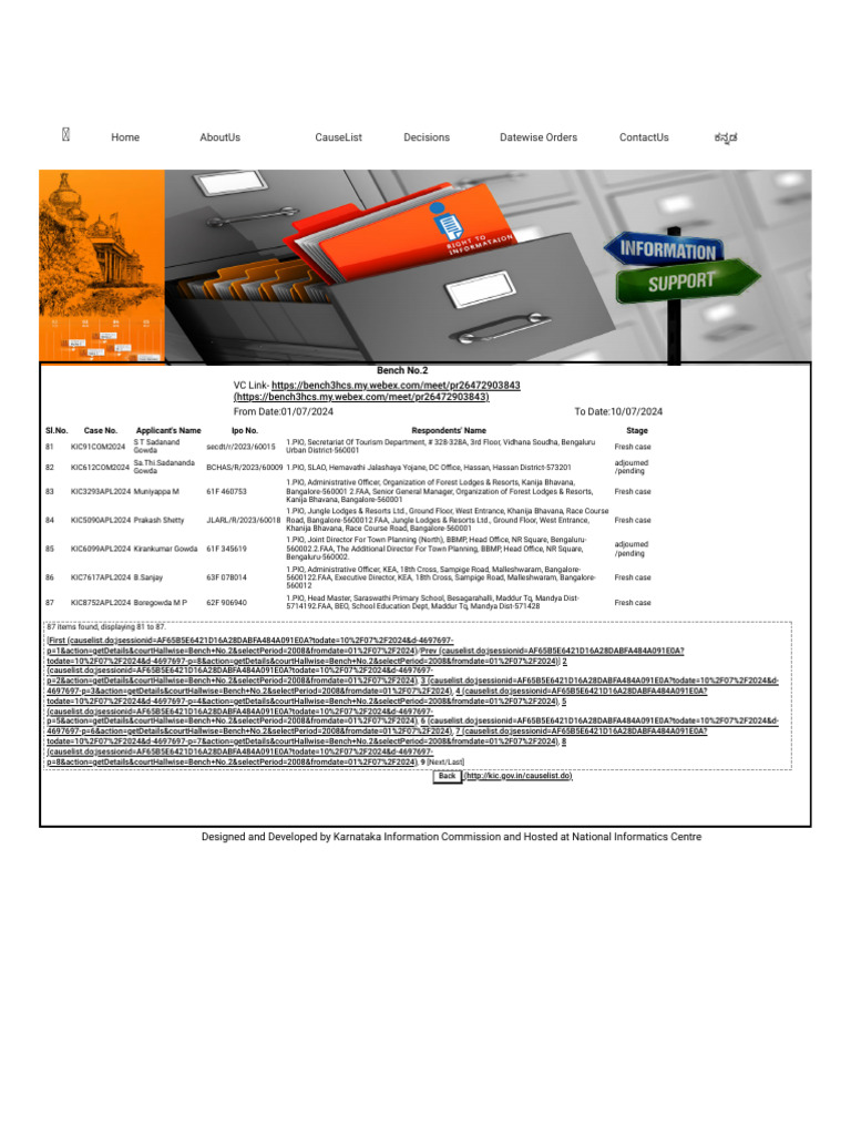 KIC Sathyan1 Cause List | PDF | Government | Local Government