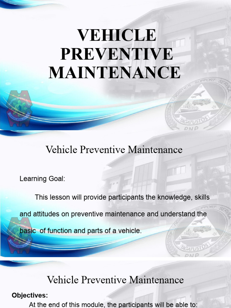 Preventive Maintenance PPT LECTURE BLC2024 - 1 | PDF | Brake | Gear