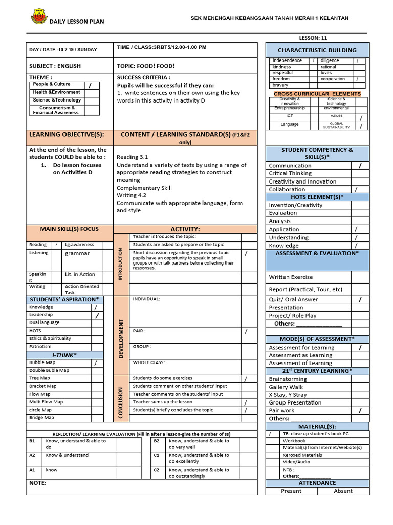 Food Food Lesson 11 Reading | PDF | Creativity | Lesson Plan