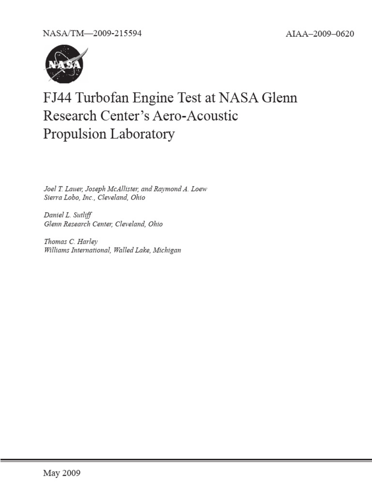 FJ44 Turbofan Engine Test at NASA Glenn Research Center's Aero-Acoustic ...