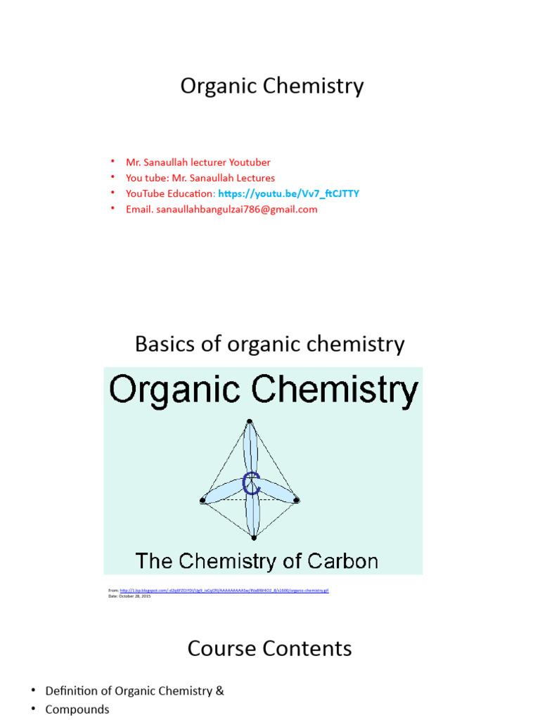 Basics of Organic Chemistry Overview | PDF | Isomer | Functional Group