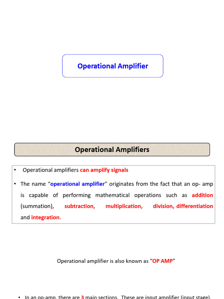 Op-Amp Basics and Configurations | PDF | Operational Amplifier | Amplifier