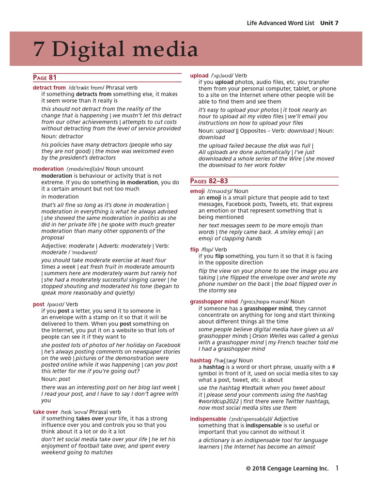 Life Adv Wordlist Unit 7 | PDF | Predation | Handcuffs