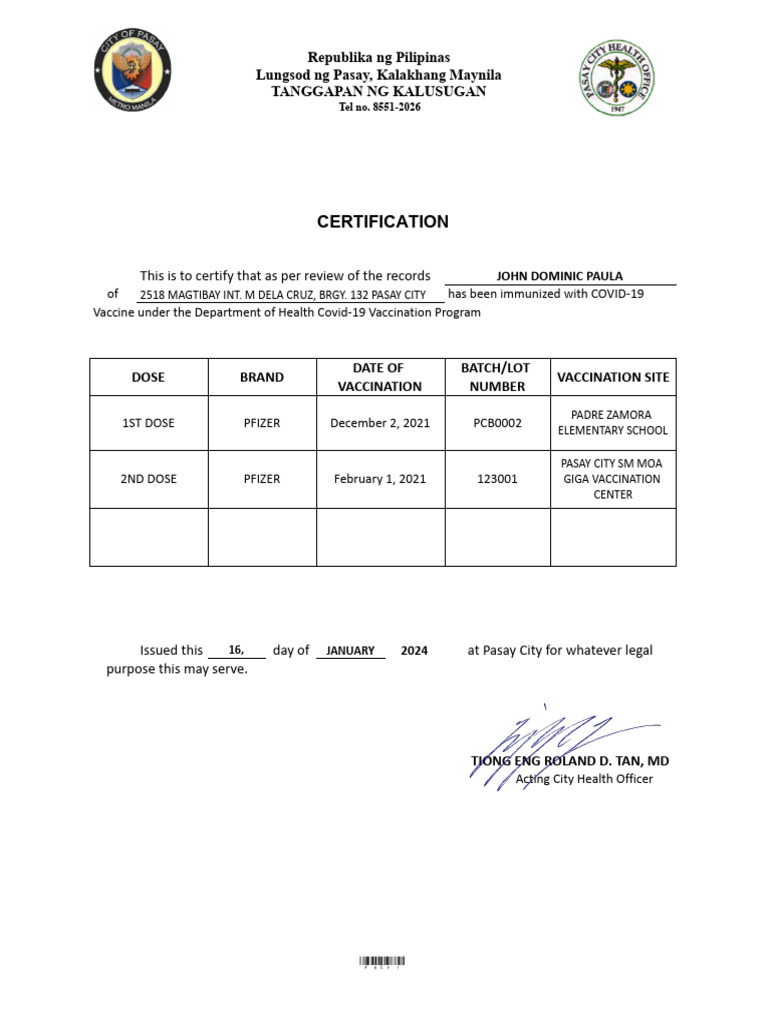 John Dominic Paula - With Batch - Lot | PDF