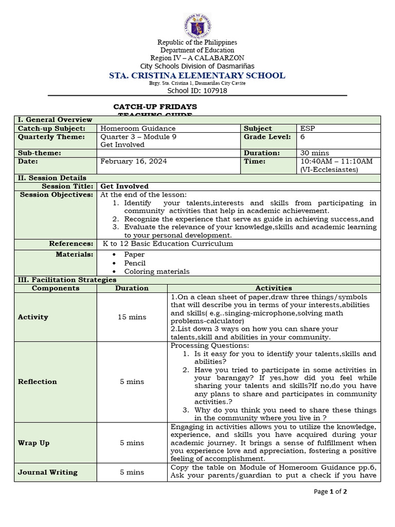 CUF HG Module 9 | PDF | Teachers | Cognition