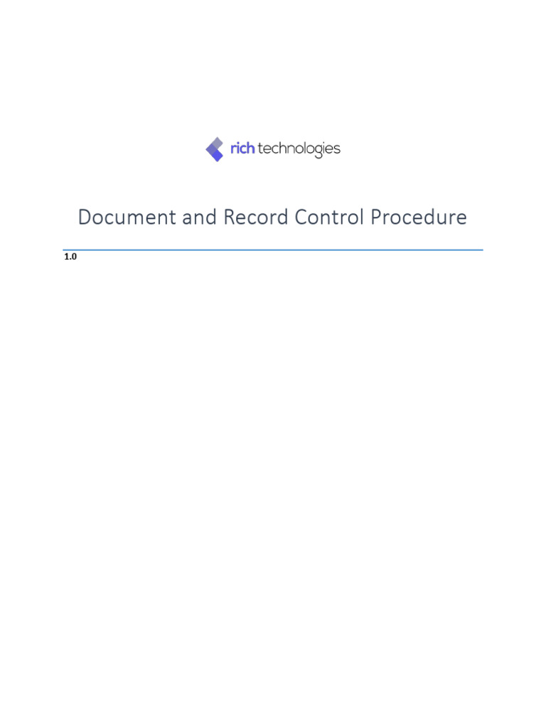 Document and Record Control Procedure | PDF | Backup | Computer File