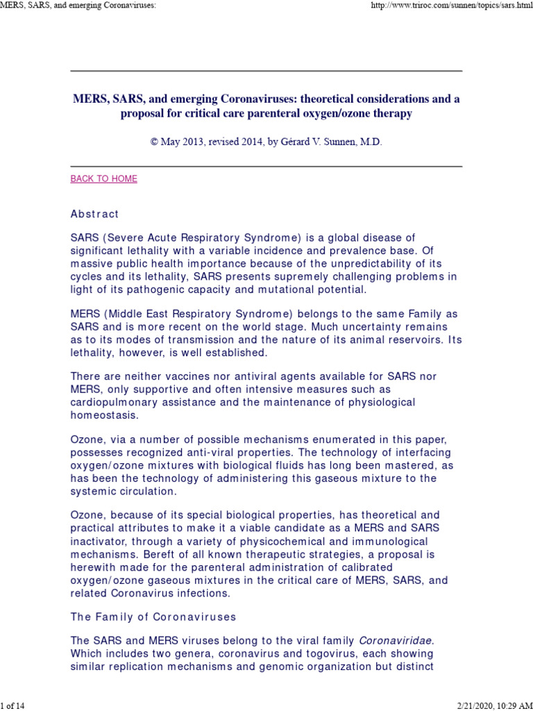 MERS, SARS, and Emerging Coronaviruses | PDF | Virus | Health Sciences