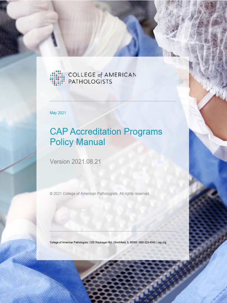 5-CAP Accreditation Programs Policy Manual | PDF | Joint Commission ...