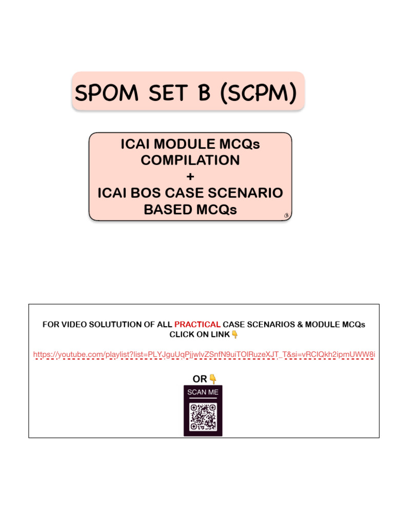 SCPM Module Mcqs & Bos Case Scenarios | PDF | Pricing | Lean Manufacturing