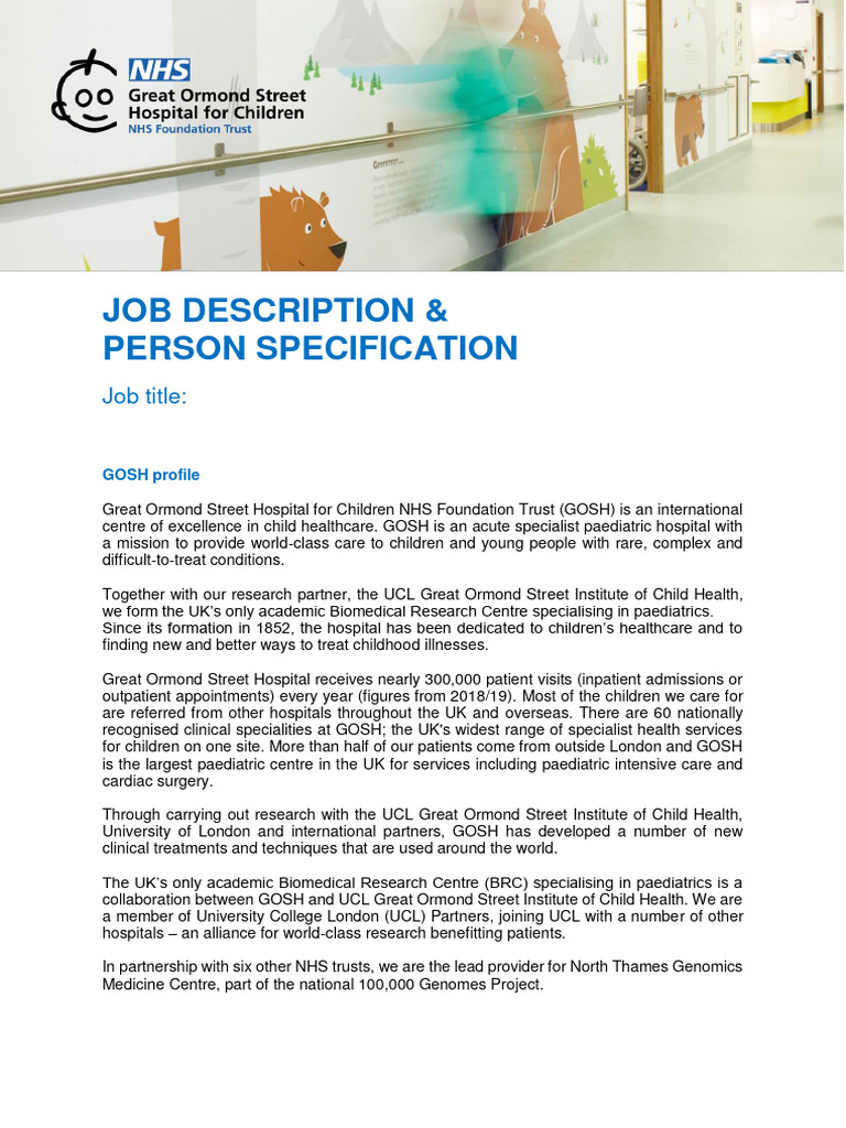 Clinical Fellow in Paediatric Surgery Job at GOSH | PDF | Hospital ...